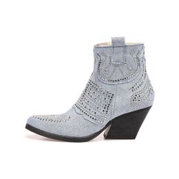 Inuovo Stiefelette Damen Gr&ouml;&szlig;e 39 blue denim / silber Winterschuhe