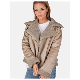 WHITE LABEL Bikerjacke in taupe | Gr.: 38