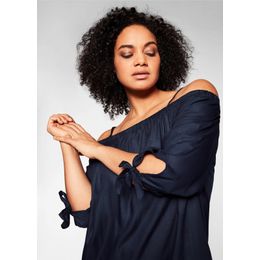 sheego Damen Strandkleid im Carmen-Look, marine, Größe 58