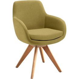 Esszimmerstuhl Musterring "Tavia", grün (kiwi, eiche bianco), B:62cm H:86cm T:66cm, Stühle, Stativgestell Eiche Bianco, Drehfunktion optional, diverse Farben