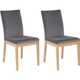 Stuhl Home Affaire "Dendres", grau, B:46cm H:94cm T:60cm, Polyester, Stühle