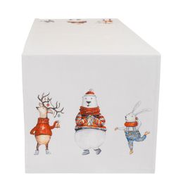 Tischläufer CASATEX "Funny animals, Weihnachtsdeko, Weihnachten", bunt (weiß, bunt), B:40cm L:140cm, Baumwolle, Tischdecken, Weihnachten