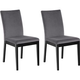 Stuhl Home Affaire "Dendres", grau, B:46cm H:94cm T:60cm, Polyester, Stühle