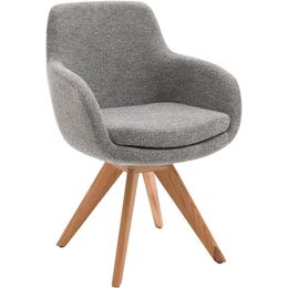 Esszimmerstuhl Musterring "Tavia", grau (grau, wildeiche), B:62cm H:86cm T:66cm, Stühle, Stativgestell Wildeiche massiv, Drehfunktion optional, diverse Farben