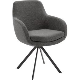 Esszimmerstuhl Musterring "Tavia", grau (anthrazit, eisen schwarz), B:62cm H:86cm T:66cm, Stühle, Stativgestell Eisen schwarz, Drehfunktion optional, diverse Farben
