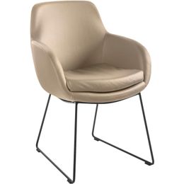 Esszimmerstuhl Musterring "Tavia", beige (sand, eisen schwarz), B:62cm H:86cm T:66cm, Stühle