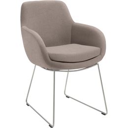 Esszimmerstuhl Musterring "Tavia", grau (taupe, edelstahl gebürstet), B:62cm H:86cm T:66cm, Stühle