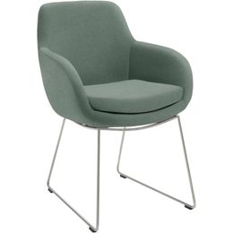 Esszimmerstuhl Musterring "Tavia", blau (aqua, edelstahl gebürstet), B:62cm H:86cm T:66cm, Stühle