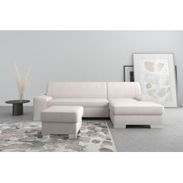Ecksofa DOMO collection "Anzio L-Form, whlw. Bettfunktion, Federkern, hochwertig, Breite 271 cm", beige (creme), B:271cm H:85cm T:160cm, Sofas, Ecksofa, Mit Bettfunktion, Recamiere rechts, Chenille-Struktur, creme