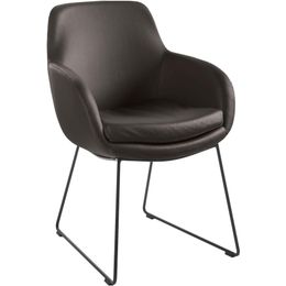 Esszimmerstuhl Musterring "Tavia", braun (dunkelbraun, eisen schwarz), B:62cm H:86cm T:66cm, Stühle