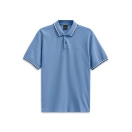 Poloshirt Bugatti "Modern Fit", Herren, Gr. XXL, blau (340, blaugrau), 100% Baumwolle, unifarben, normal, ohne Ausschnitt, Rippb&uuml;ndchen, Shirts, Basic Essential aus Baumwolle