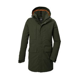 Parka Killtec "KOW 80 MN PRK", Herren, Gr. L, grün (moosgrün), Oberstoff: 100% Polyester, Futter: 100% Polyester, Füllung: 100% Polyester (recycelt), Sportlich, Jacken, Wasser- und winddichter Funktionsparka, atmungsaktiv, recycelt