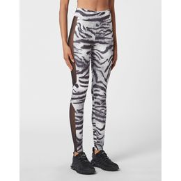 Plein Sport Sporthose 'Tiger' Damen Gr&ouml;&szlig;e 5XL grau / schwarz / wei&szlig;