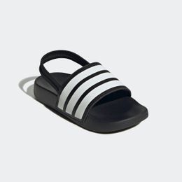 Badesandale adidas Sportswear "ESTRAP KIDS ADILETTE", Gr. 28, schwarz-weiß (core schwarz, cloud weiß, core schwarz), Synthetik, Textil, Schuhe