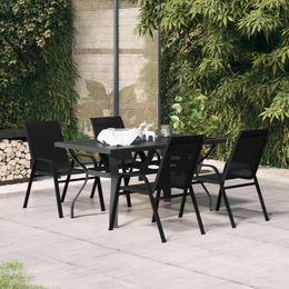 5-tlg. Garten-Essgruppe Schwarz