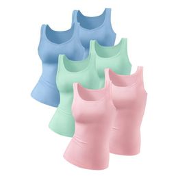 Petite Fleur Unterhemd Damen Gr&ouml;&szlig;e L pastellblau / pastellgr&uuml;n / pastellpink