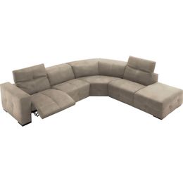 Ecksofa Egoitaliano, B:300cm H:100cm T:274cm, beige, Leder »BULL« (echtes Rindsleder). Geschliffenes, pigmentiertes und behandeltes Rindsleder mit