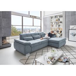 Ecksofa DIE PLANBAR, B:289cm H:85cm T:195cm, blau, 100% Polyester, Wohnzimmer, Sofas, "MP-IN16037 L-Form mit Federkern-Polsterung", mit