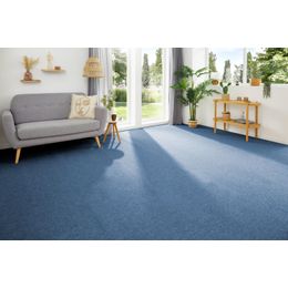 my home Teppichboden "Ruth, melierte Schlinge, Made in Netherlands", B : 400cm 1 Stk., 4,5mm, L: 400cm, blau, Schlafzimmer, Teppiche, Breite 400 &
