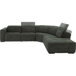 Ecksofa Egoitaliano, B:300cm H:100cm T:274cm, grau, Luxus-Micofaser Lederoptik (100% Polyester) ist ein neues technisches Gewebe mit einem visuellen