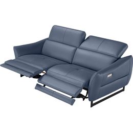 2,5-Sitzer Egoitaliano "Dafne, elegantes Designsofa mit hohem Sitzkomfort", blau (tide), B:208cm H:97cm T:108cm, Leder &raquo;BULL&laquo; (echtes Rindsleder). Geschliffenes, pigmentiertes und behandeltes Rindsleder mit einer Dicke von 1, 3-1, 5 mm. Dieses Leder zeigt eine ziemlich weiche Hand mit einem halb undurchsichtigen Aussehen. Es handelt sich um ein gesch&uuml;tztes Leder. Eine leichte Deckschicht sch&uuml;tzt s