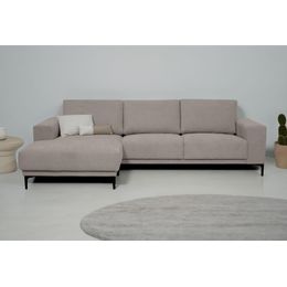 Ecksofa OTTO HOME, B:280cm H:85cm T:152cm, beige, 90% PES, 10% NY, Wohnzimmer, Sofas, "Xander, L-Form", Breite 280 cm, Soft-Touch Chenille, schwarze