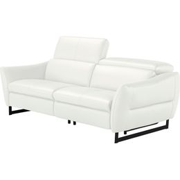 2,5-Sitzer Egoitaliano "Dafne, elegantes Designsofa mit hohem Sitzkomfort", wei&szlig;, B:208cm H:97cm T:108cm, Leder &raquo;BULL&laquo; (echtes Rindsleder). Geschliffenes, pigmentiertes und behandeltes Rindsleder mit einer Dicke von 1, 3-1, 5 mm. Dieses Leder zeigt eine ziemlich weiche Hand mit einem halb undurchsichtigen Aussehen. Es handelt sich um ein gesch&uuml;tztes Leder. Eine leichte Deckschicht sch&uuml;tzt sie vor 
