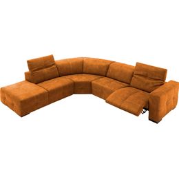 Ecksofa Egoitaliano, B:300cm H:100cm T:274cm, braun, Luxus-Micofaser Lederoptik (100% Polyester) ist ein neues technisches Gewebe mit einem visuellen