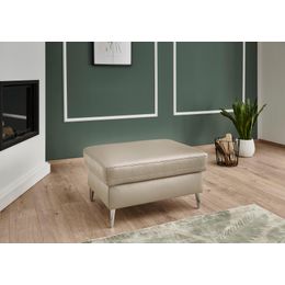Hocker DIE PLANBAR, B:87cm H:28cm T:65cm, beige, Wohnzimmer, Hocker, "PN-EM23187", Aufklappbar mit Stauraum, hochwertiges Glattleder