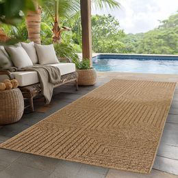 Outdoorteppich, B:80cm H:5mm L:250cm, beige, Ayyildiz Teppiche, Polypropylen, Teppiche, "TIMBER 1404", L&auml;ufer, In und Outdoor, Jute Sisal Optik,