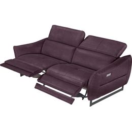 2,5-Sitzer Egoitaliano "Dafne, elegantes Designsofa mit hohem Sitzkomfort", lila (plum), B:208cm H:97cm T:108cm, Sofas, mit und ohne elektrischer Relaxfunktion, Kopfteile manuell verstellbar