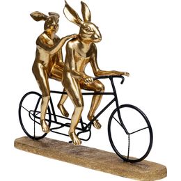 Dekoobjekt KARE DESIGN, B:42,5cm H:34cm T:10,5cm, gold, Polyresin, Dekofiguren, "Deko Objekt Tandem Rabbits 34cm"