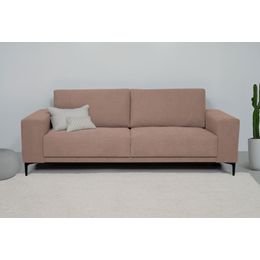 3-Sitzer OTTO HOME, B:224cm H:85cm T:88cm, braun, 90% PES, 10% NY, Sofas, "Xander", Breite 224 cm, Soft-Touch Chenille, schwarze Metallfüße