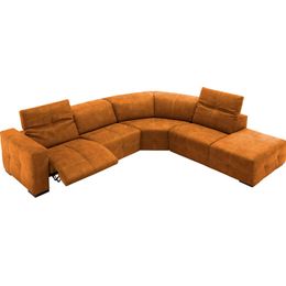 Ecksofa Egoitaliano, B:300cm H:100cm T:274cm, braun, Luxus-Micofaser Lederoptik (100% Polyester) ist ein neues technisches Gewebe mit einem visuellen