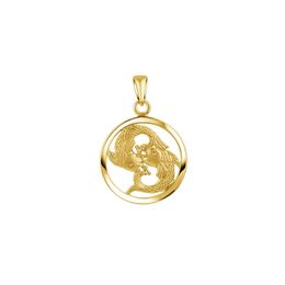 Vivance Damen Kettenanh&auml;nger "925/- Sterling Silber vergoldet Sternzeichen Fische Monatsstein", one-size, Silber 925 (Sterlingsilber), 1,2 g, gelb,