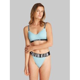 Damen Bralette "LGHTLY LINED BRALETTE", Calvin Klein Underwear, Gr. XL, blau, Obermaterial: 82% Polyamid, 18% Elasthan, Basic, BHs, mit