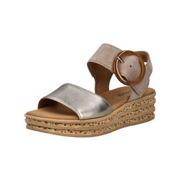 Gabor Damen Keilsandalette "Gabor Sandalen Leder", Gr. 40, braun, Leder, Schuhe