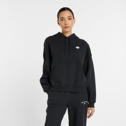 New Balance Damen Kapuzensweatshirt "Reimagined Fleece Hoodie", schwarz, Gr. XL, Obermaterial: 60% Baumwolle, 40% Polyester, Sweatshirts