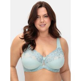 sheego Damen Bügel-BH mit leicht transparenter Spitze, kalkmint, Größe 85C