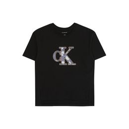 Calvin Klein Jeans T-Shirt M&auml;dchen Gr&ouml;&szlig;e 140 basaltgrau / ros&eacute; / schwarz / wei&szlig;