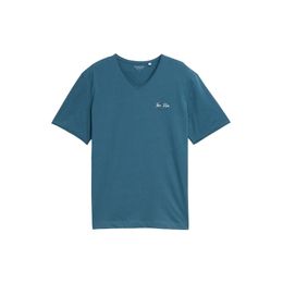 Tom Tailor T-Shirt Herren Gr&ouml;&szlig;e M cyanblau / dunkelblau / wei&szlig;