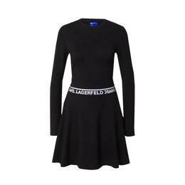 KARL LAGERFELD JEANS Kleid Damen Größe 42 schwarz / weiß Winterkleid