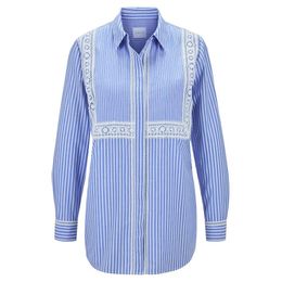 Madeleine Mode MADELEINE Bluse Damen Gr&ouml;&szlig;e XXL hellblau / wollwei&szlig;