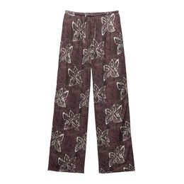 Pull&Bear Pull&bear Pants 'HIBISCUS' female Purple size L