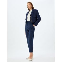 KOTON Pleat-Front Pants female Blue size 44