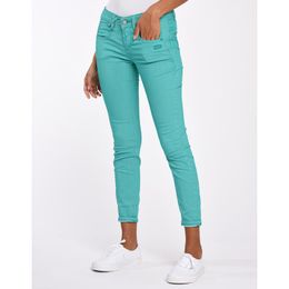 Gang Röhrenhose »Hosen Skinny Fit 94NELE X-CROPPED« pool green bijou 24 - Normalgrößen Normalgrößen 24 Skinny Fit Hose mit mittlerer Leibhöhe und...