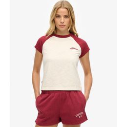 Superdry Damen Essential Raglan-t-shirt aus Bio-baumwolle mit Logo Rot - Gr&ouml;&szlig;e: 40 2102422000121F1P019