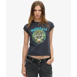 Superdry Damen Mot&ouml;rhead x Superdry Band-t-shirt mit Fl&uuml;gel&auml;rmeln Schwarz - Gr&ouml;&szlig;e: 40 21024215020728IN019