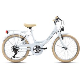 KS-Cycling Jugendfahrrad KS CYCLING "Balloon" Gr. 34, weiß (weiß, weiß), Fahrräder, Kinder, 34cm, 20 Zoll (50,80cm) hinten: 20 Zoll (50,80cm), für Damen, Kettenschaltung