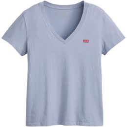 Levi's V-Shirt LEVI'S "Perfect Tee", Damen, Gr. S (36), lse_chest hit cliff, Jersey, Obermaterial: 100% Baumwolle, Basic, figurbetont h&uuml;ftlang, V-Ausschnitt, abgesteppte Kante, Shirts, mit kleinem Batwing- Logo
